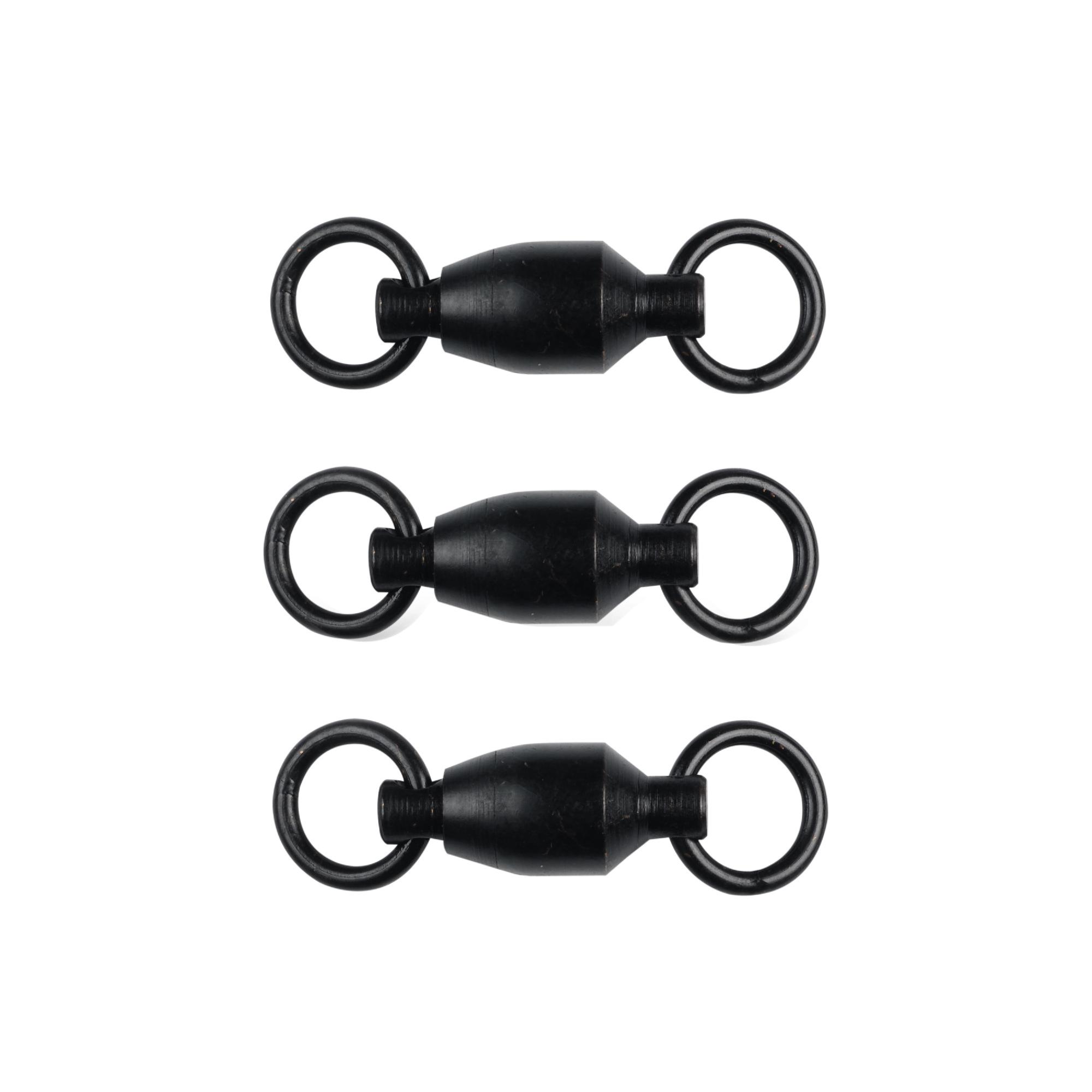 Ball Bearing Swivels Size 2 Tackle, 25 lb Breaking Strength, Black, Per 3