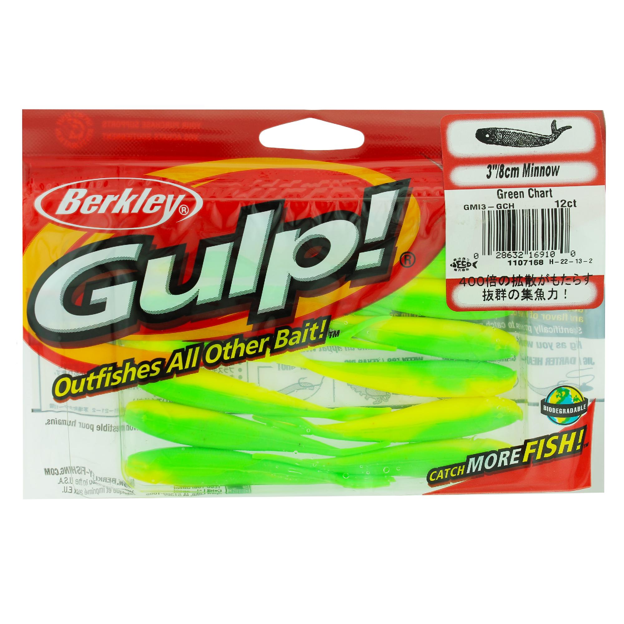 Gulp! Minnow Soft Bait – 3″ Length, Green Chartreuse, Per 12