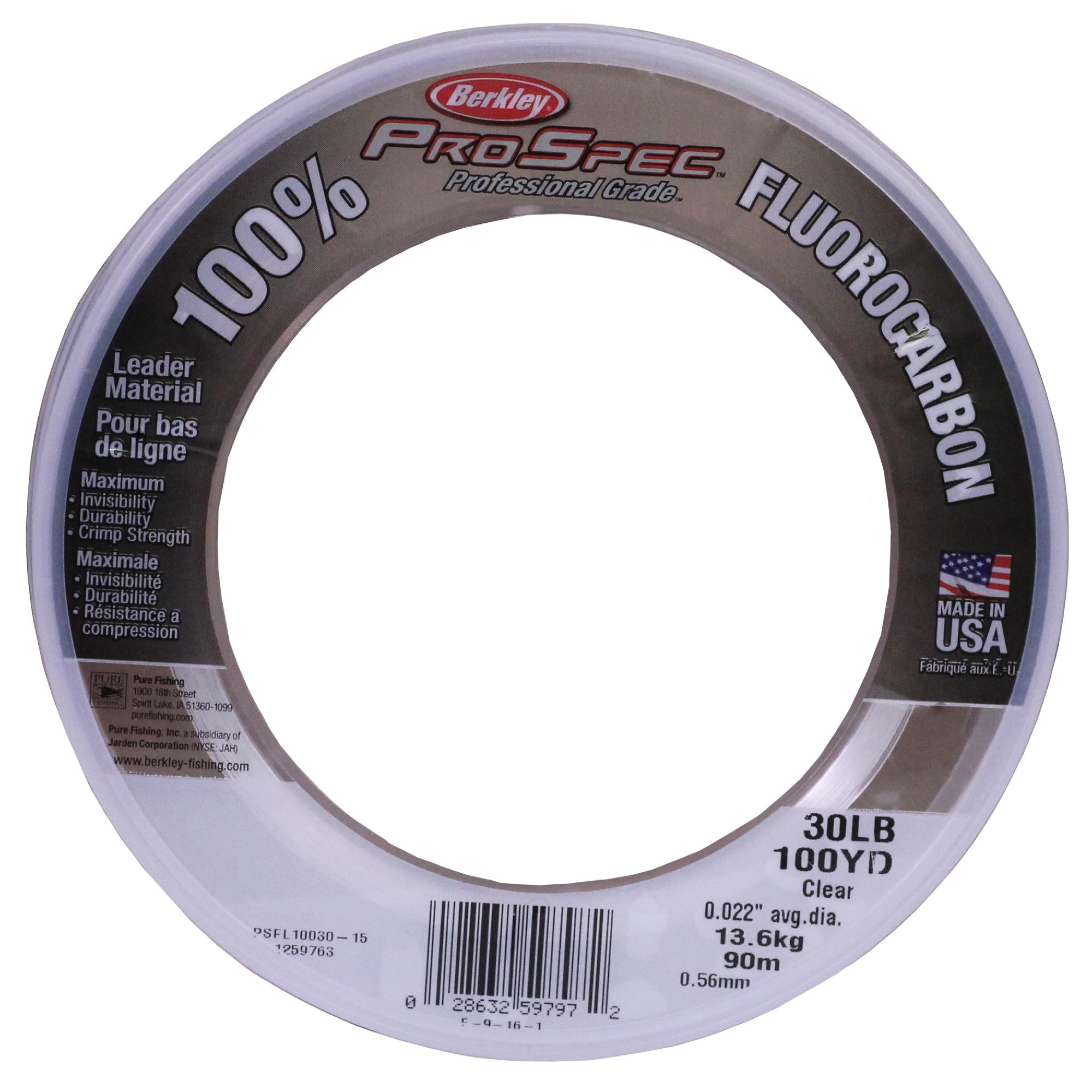 ProSpec 100% Fluorocarbon Leader Mat – 100 Yards, 0.022″ Diameter, 30 ...