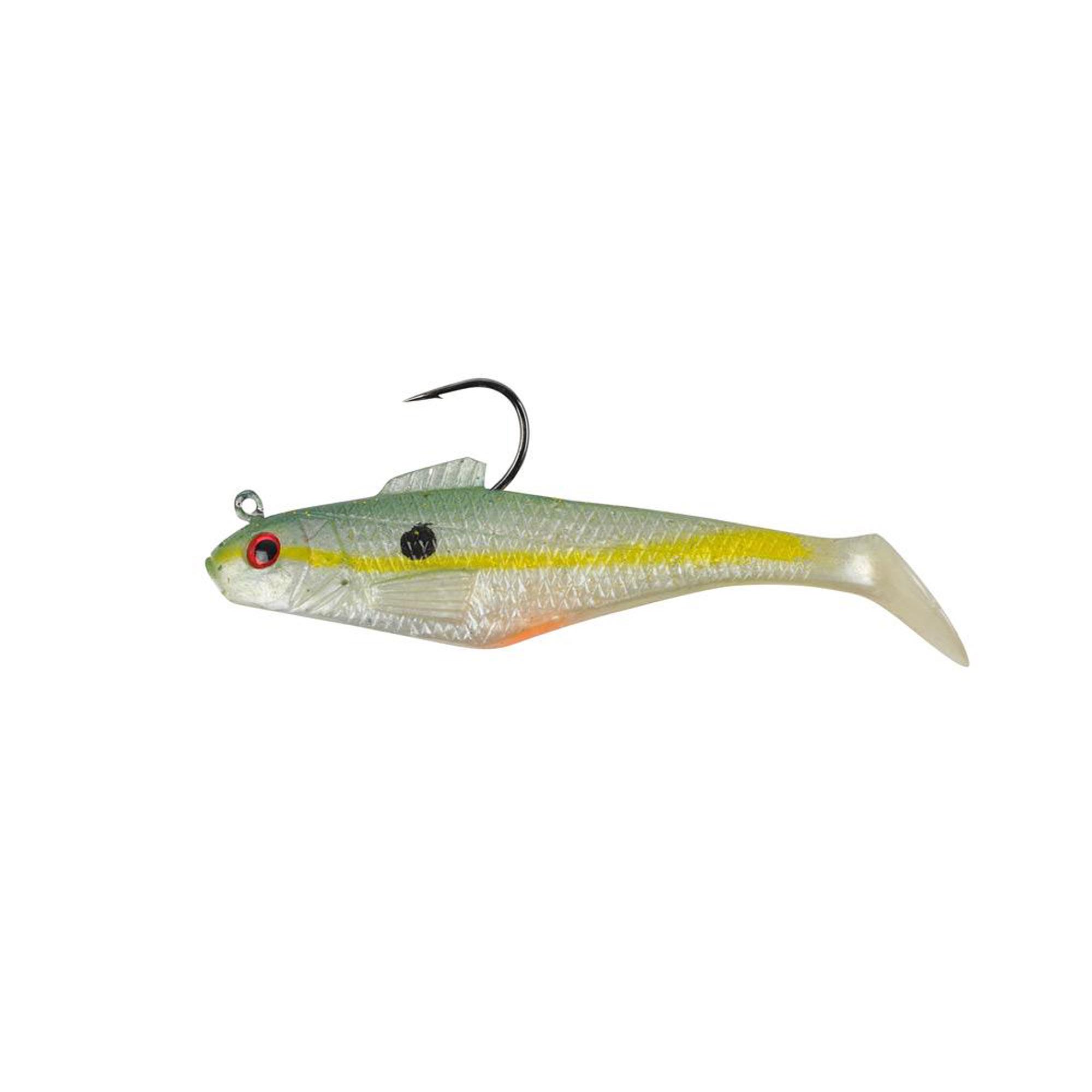 PowerBait Swim Shad Soft Bait – 4″ Length, Chartreuse Shad, Per 3