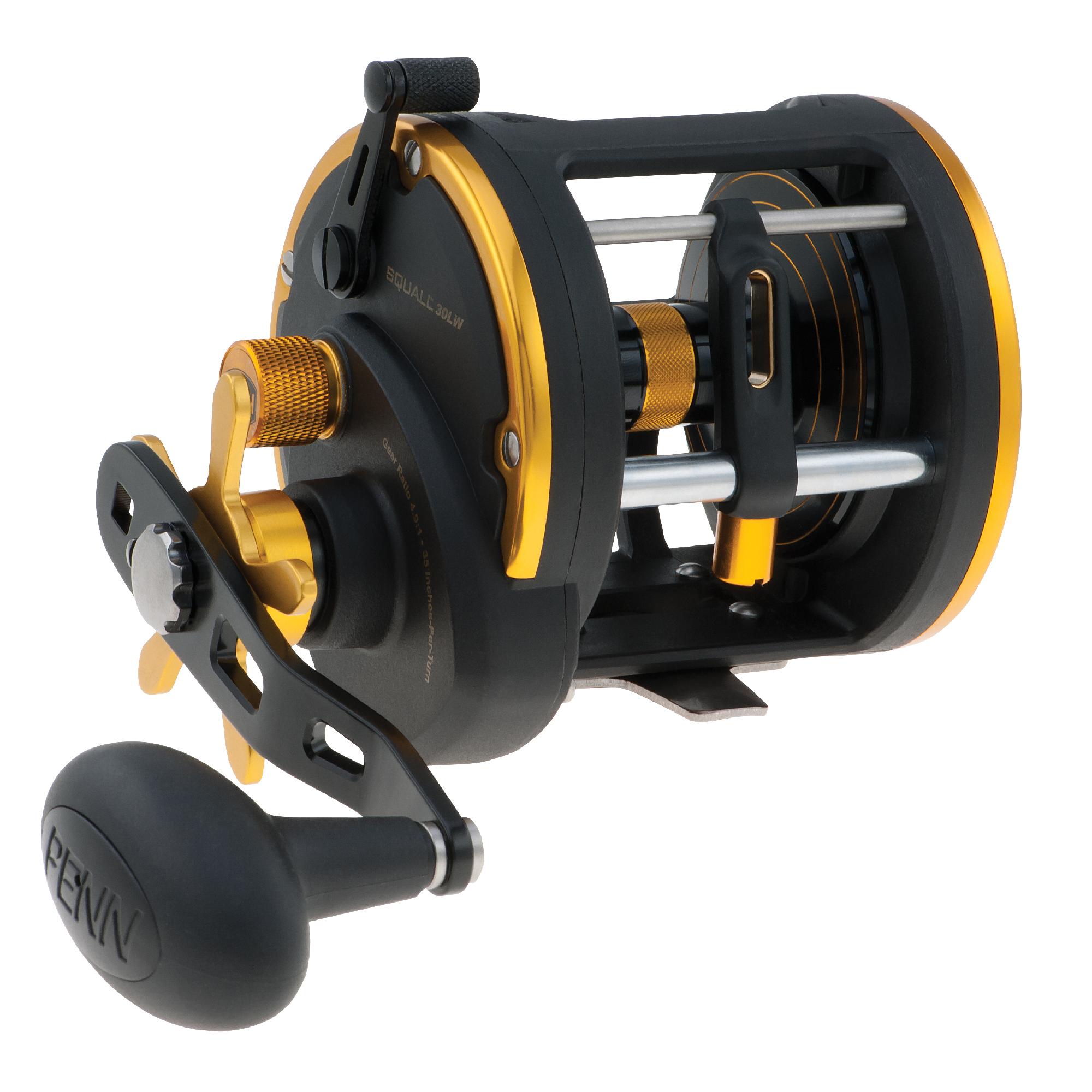 Squall Levelwind Conventional Reel – 30, 4.9:1 Gear Ratio, 35″ Line ...