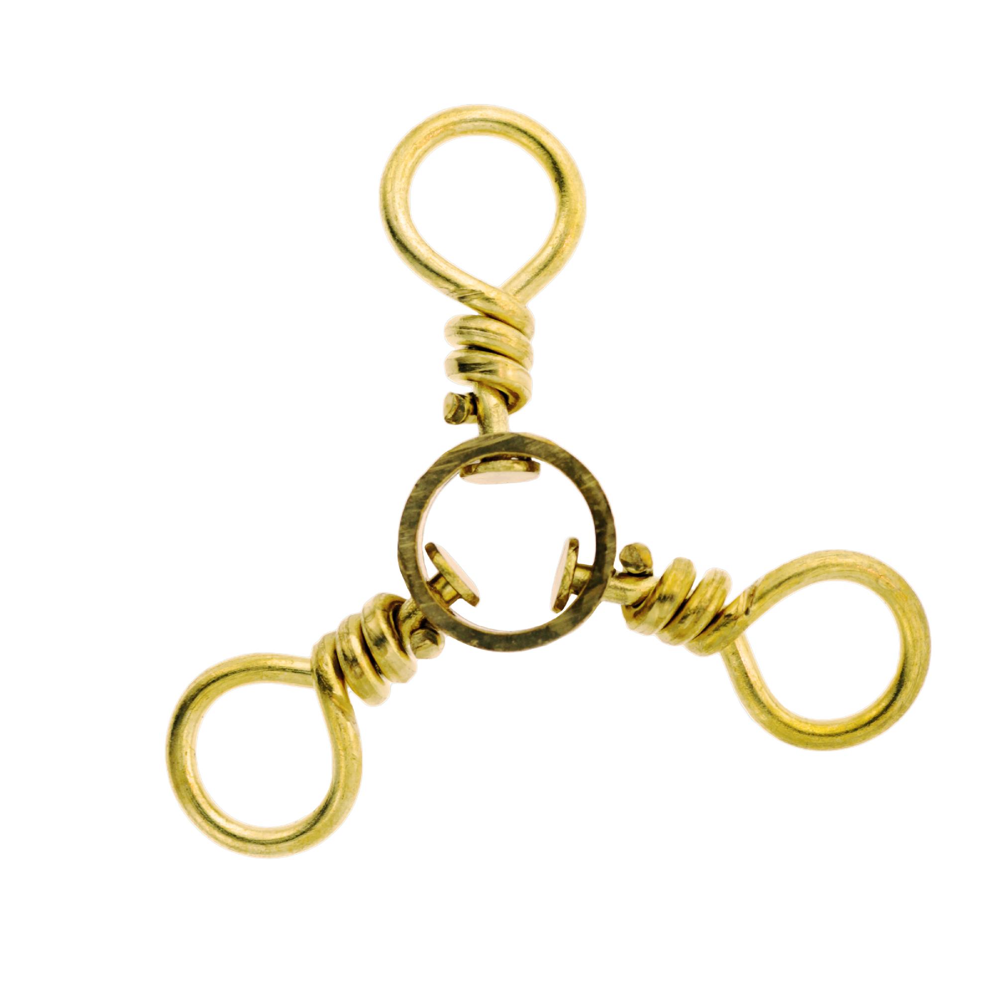 3-Way Swivel – Brass, Size 1 (Per 3)