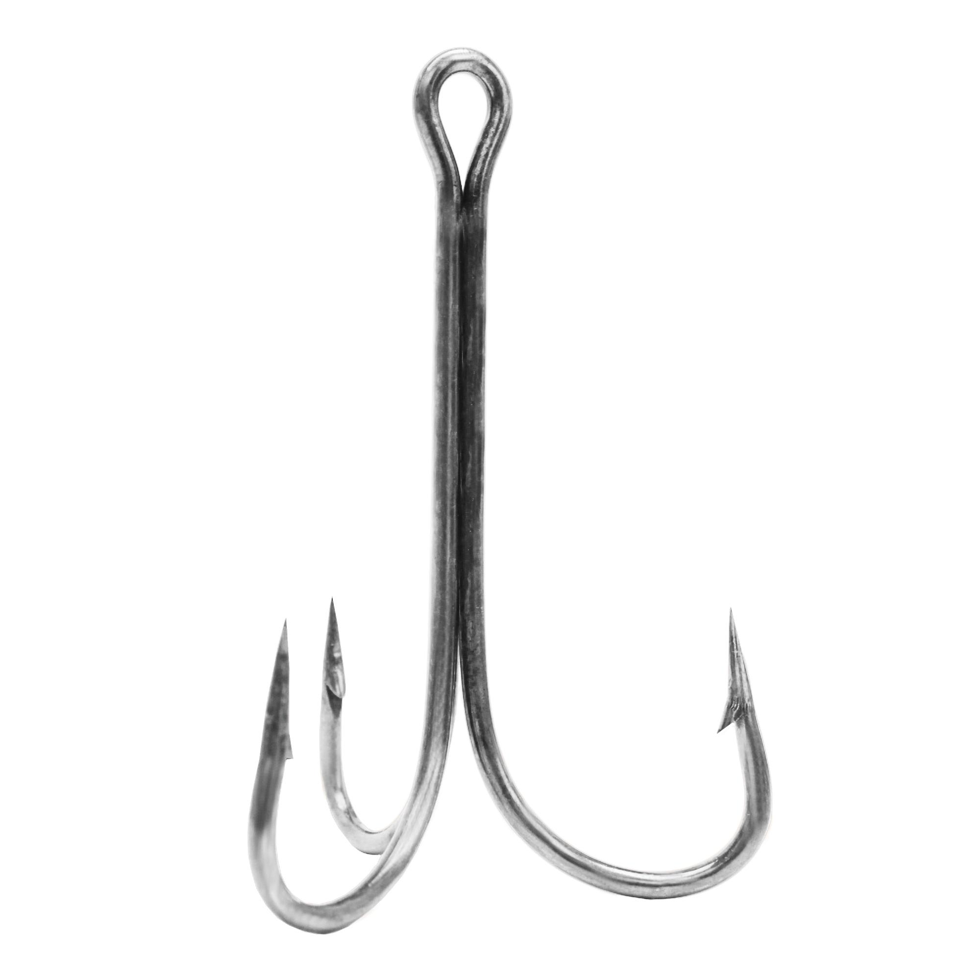 Lazer 2x Treble Reg Shank Curved Point Hook – Nickel, Size 12 (Per 5)
