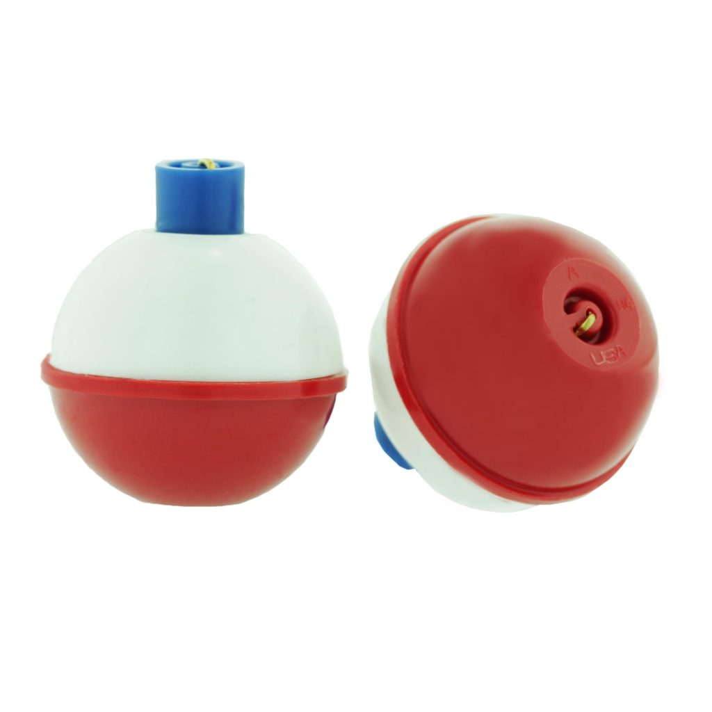 Snap-On Round Floats – Red-White, Size 1 1-4″, Bulk