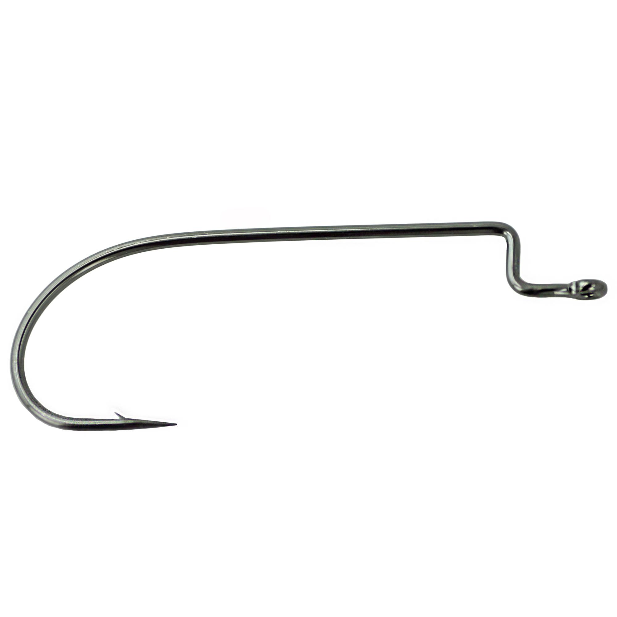 Worm Hook – Size 1, NS Black, Offset Shank, Per 6