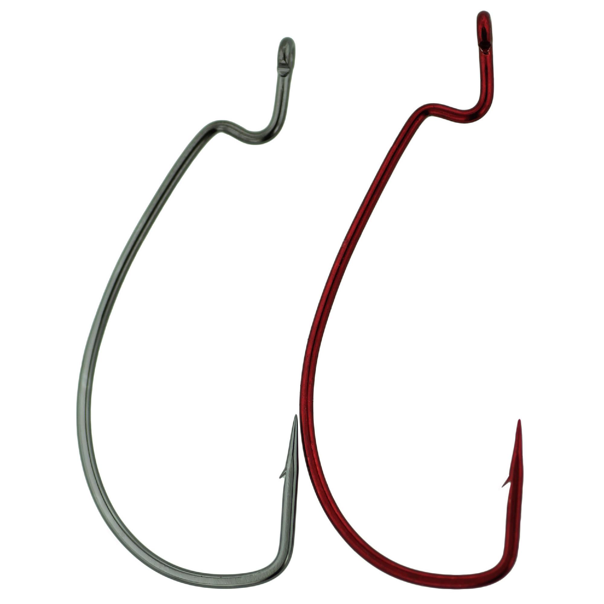 EWG Worm Hooks Sizes 2-0, 3-0, and 4-0, Assorted Colors, Per 25