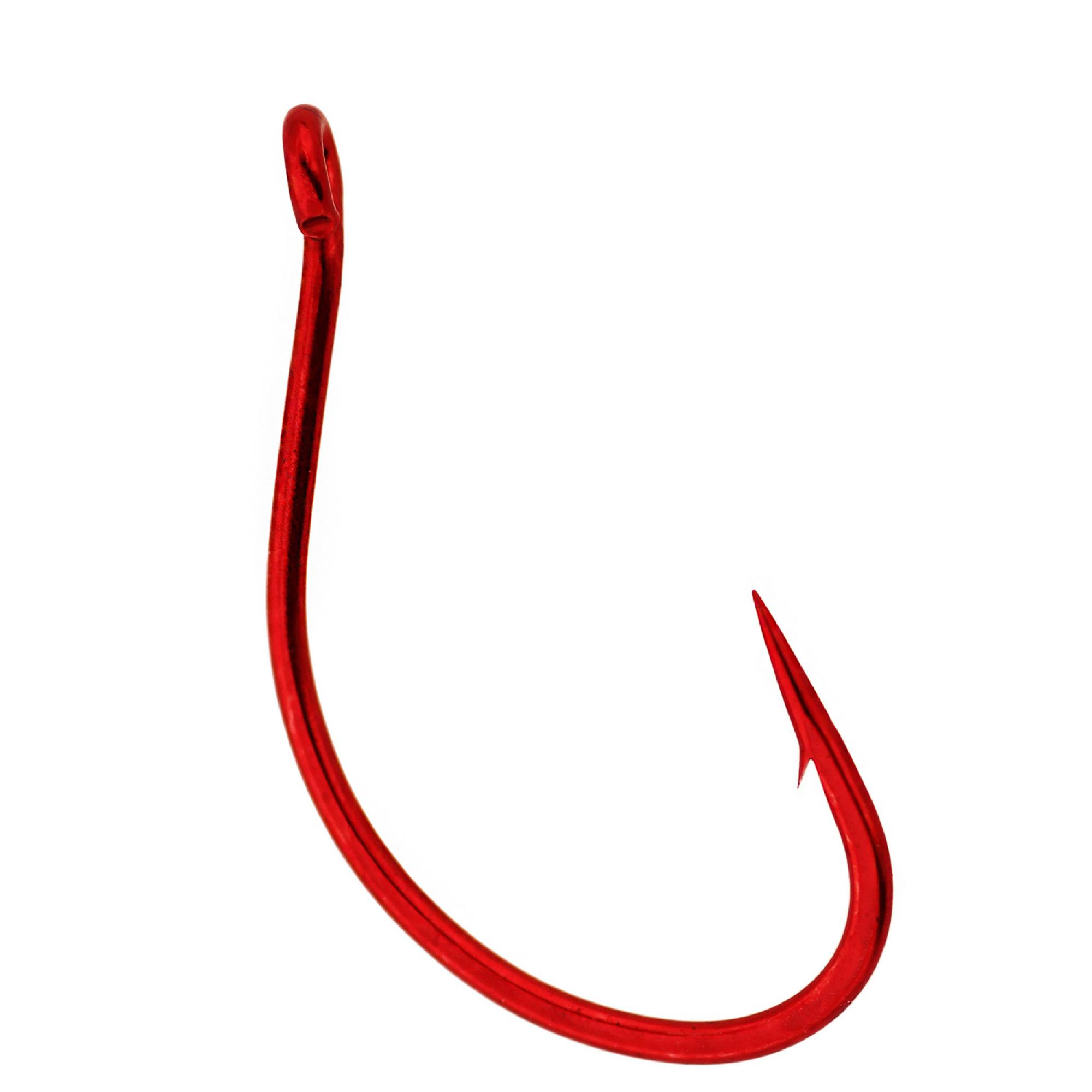 Split Shot-Drop Shot Hook – Size 1-0, Red, Per 6