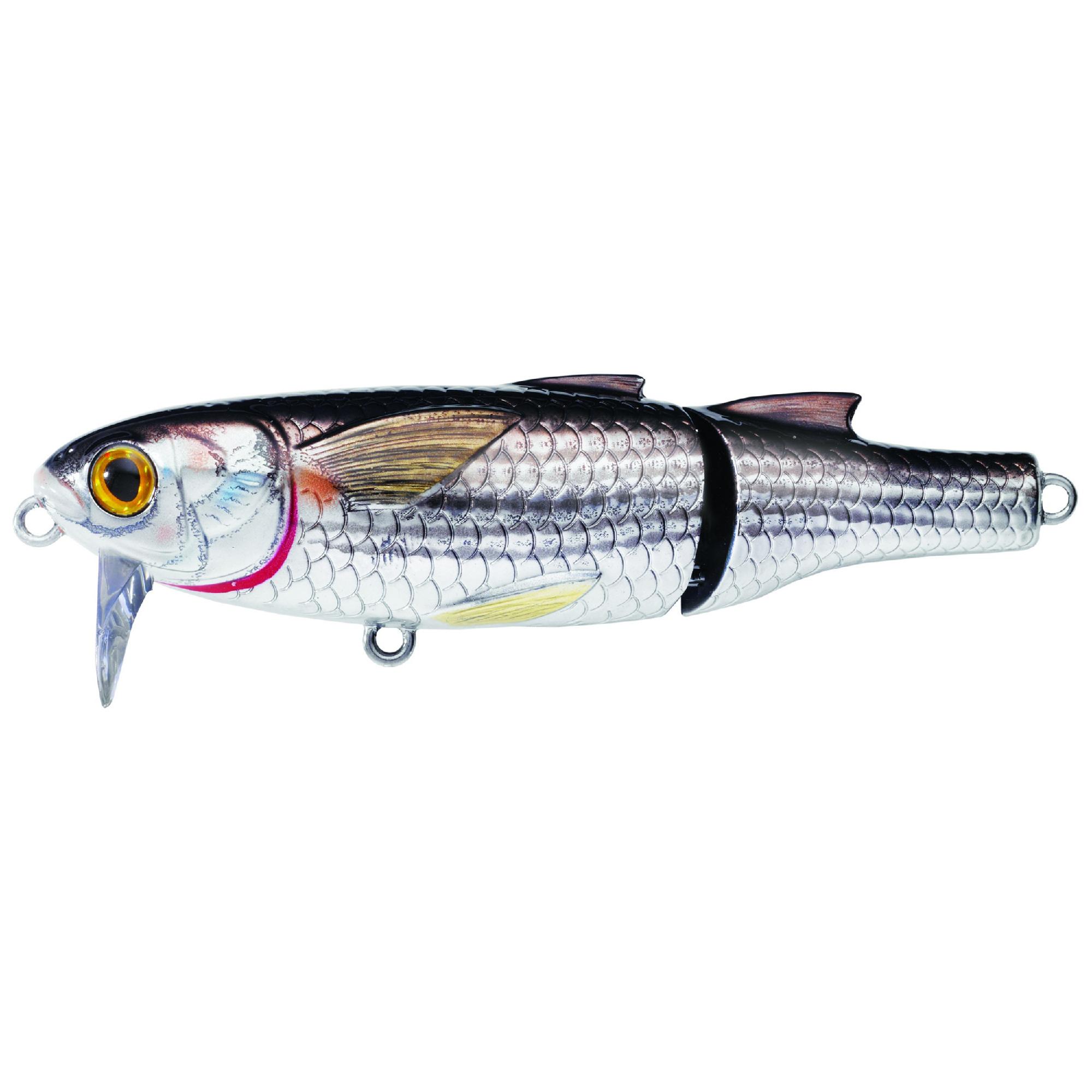 Mullet Wakebait – Saltwater, 4 1-2″, #1 Hook, 0′-1′ Depth, Silver-Black
