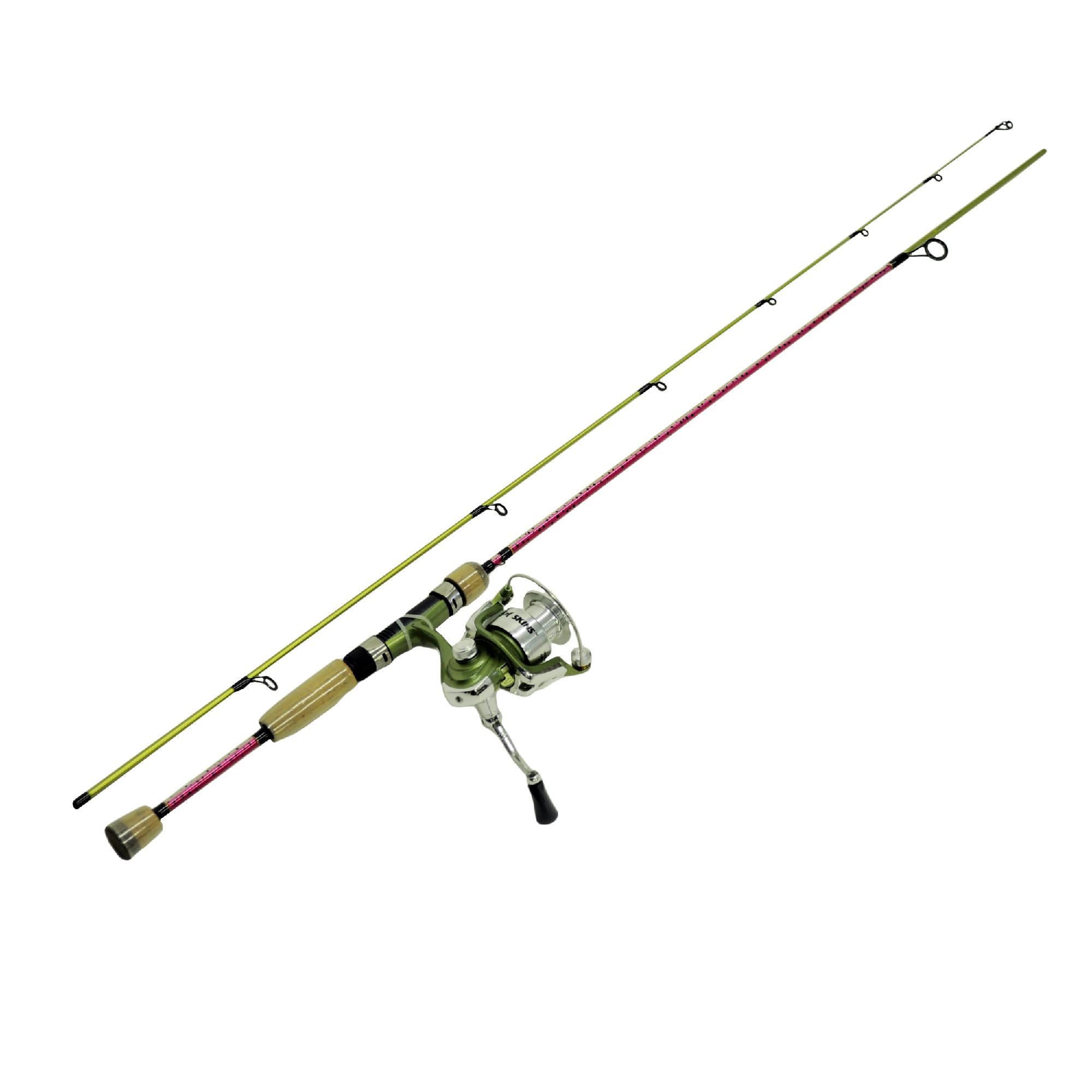 Fish Skins Spinning Rod – 6’6″ Length, 2 Piece Rod, Medium Power. 5.2:1 ...