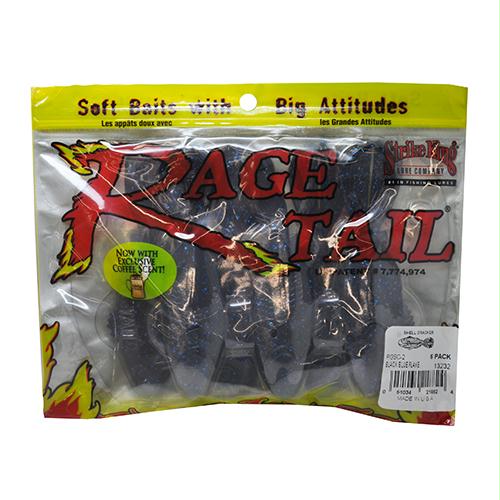 Rage Shellcracker Soft Lure – 3 3-4″ Bodt Length, Blackk Blue Flake, Per 6