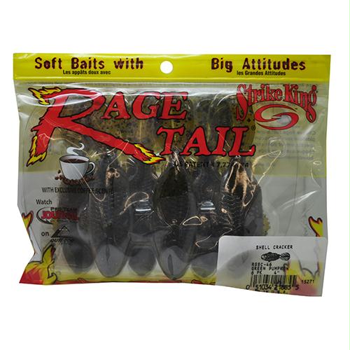 Rage Shellcracker Soft Lure – 3 3-4″ Bodt Length, Green Pumpkin, Per 6