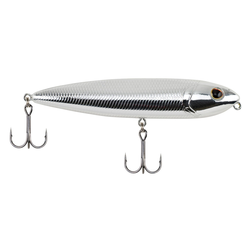 J-Walker 100 Hard Bait – 4″ Length, 1-2 oz, Topwater Depth, Chrome ...