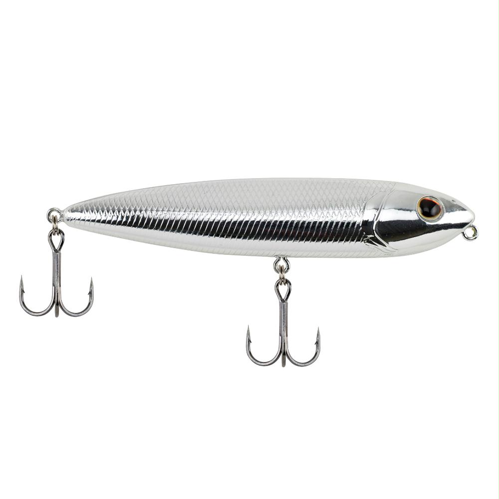 J-Walker 120 Hard Bait – 4 3-4″ Length, 2-3 oz, Topwater Depth, Chrome ...